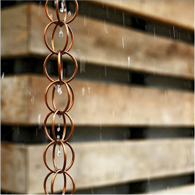 2.6m Copper Falling Water Diversion Chain Rain Bell Temple Eaves ...